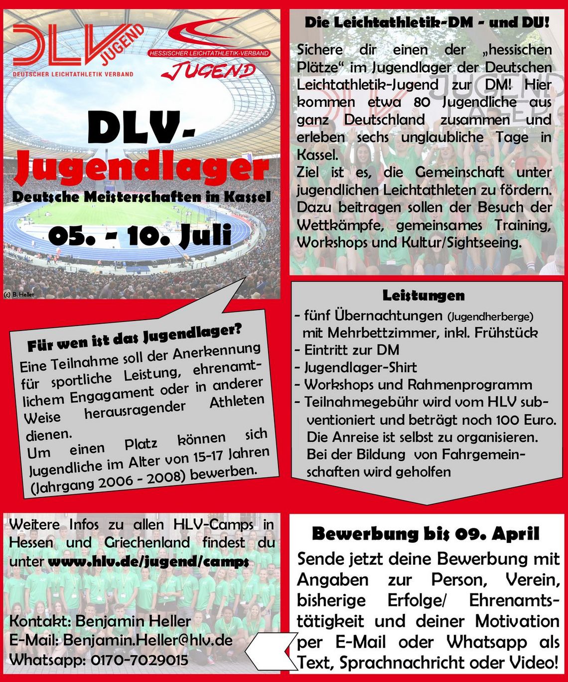 Anmeldefrist verlängert: DLV-Jugendlager zur DM in Kassel! | Hessischer ...